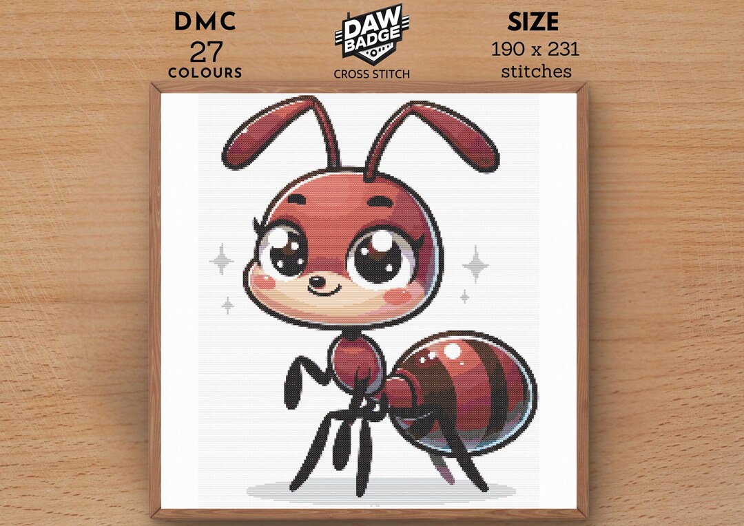 Ant Watercolor Animals Large Cross Stitch Gift Pattern, Animal Hand ...