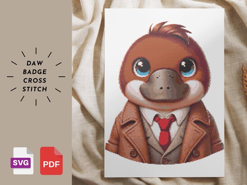 Cute Platypus Cross Stitch Pattern, Modern Animal Embroidery (PDF) - Etsy