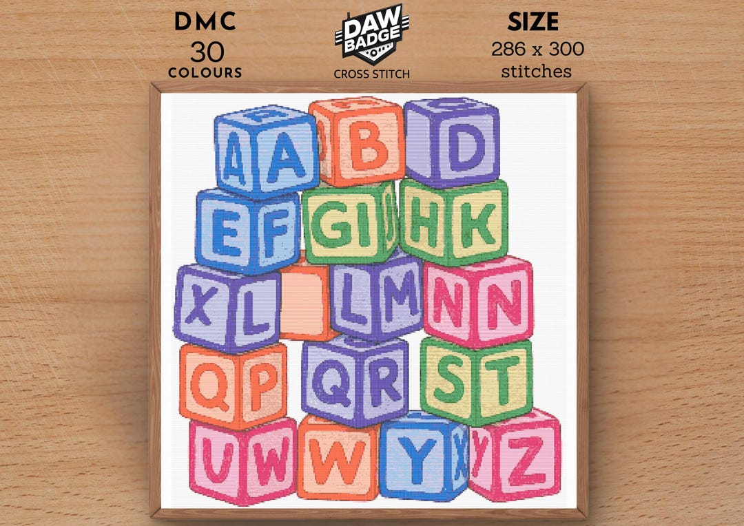 Baby Blocks Cross Stitch Pattern: ABC Nursery Decor (PDF Pattern) - Etsy