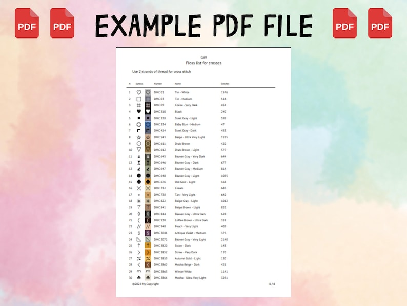 Cute Tiger Cross Stitch Pattern, Animal Embroidery Chart (PDF Pattern ...