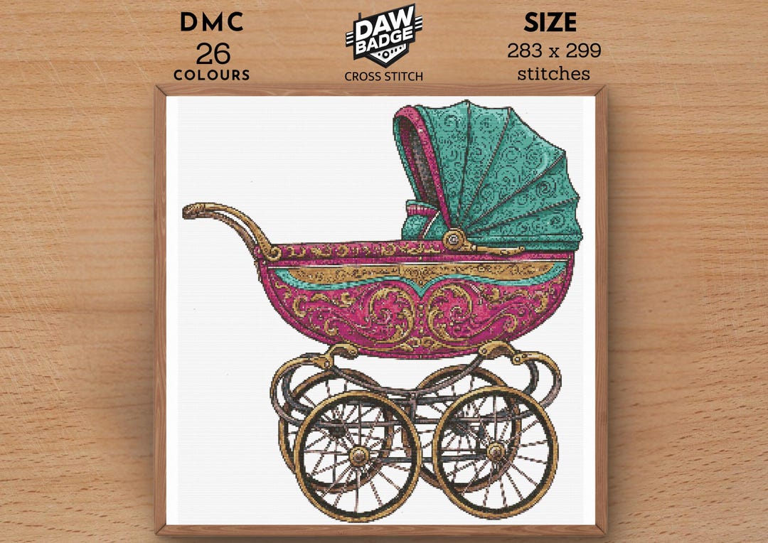 Stroller Cross Stitch Pattern: Vintage Baby Nursery (PDF Pattern) - Etsy