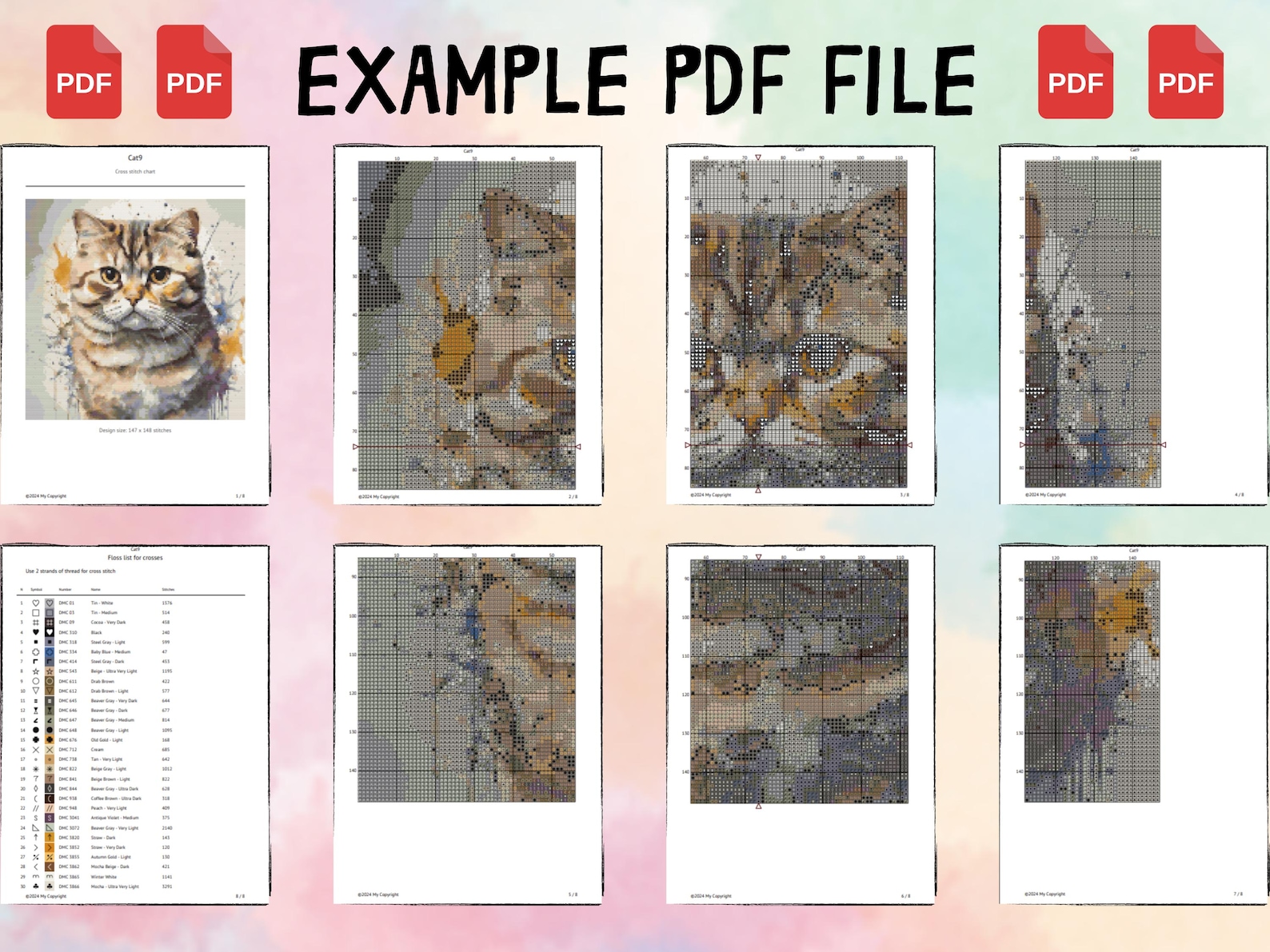 Patrón de punto de cruz en PDF para baby shower, guardería, nuevo bebé ...