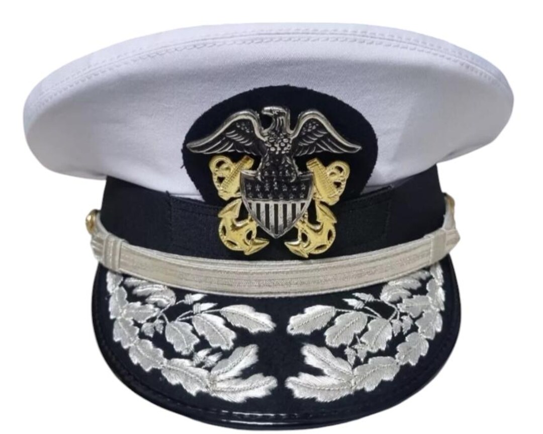 New Wwll US Navy Officer Hat , US Navy Admiral Cap Repro in All Sizes ...