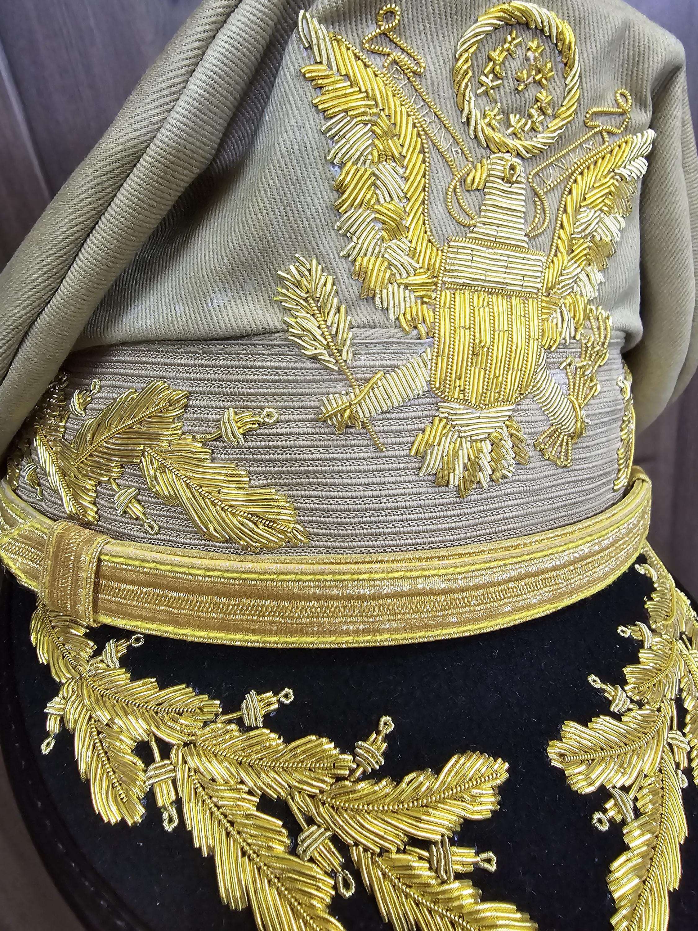 US Army Peak Cap General Douglas Macarthur's Uniform Military Khaki Hat ...