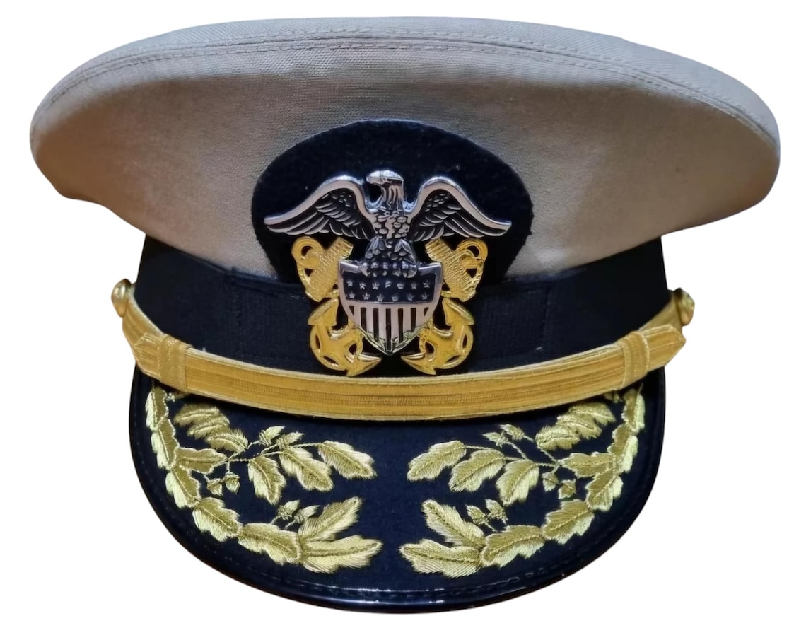 Us Navy Commander Admiral Rank Khaki Hat Cap - Etsy