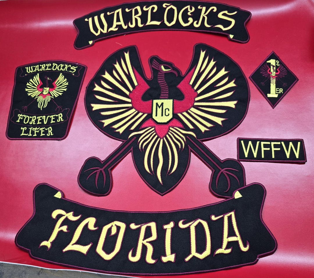 Warlocks Florida Mc Large Iron on Embroidered Patches Set - Etsy