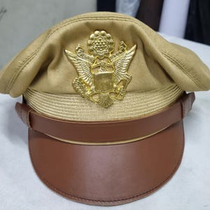 US Army Officers Visor Cap Khaki - Etsy