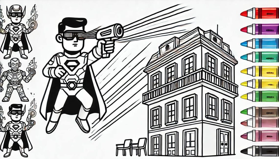 35 Coloring Pages for Kids, Superhero,kids Coloring Book,superhero ...