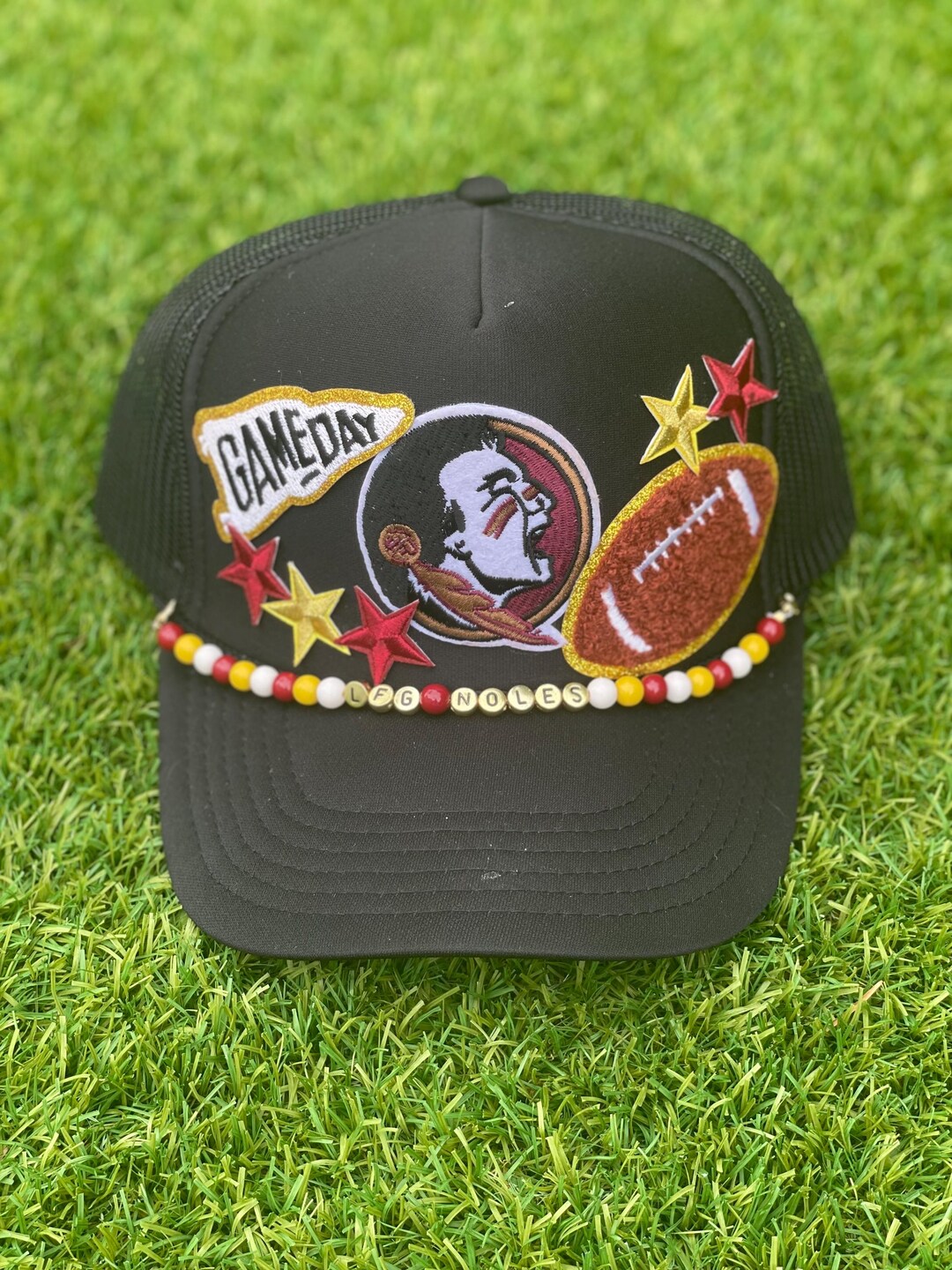 Custom FSU Seminoles Trucker Hat and Hand Beaded Hat Chain - Etsy