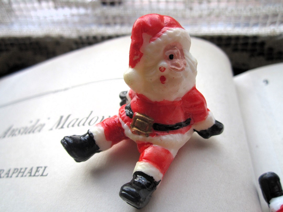 12 Vintage Santa Claus Cake Toppers, 1960's Santa Claus Figurines, Made ...