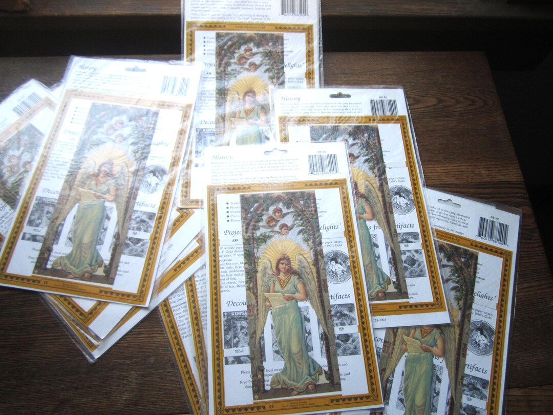 10 Vintage Die Cut Embossed Angel Sheets, 2 per Package, 1980s ...