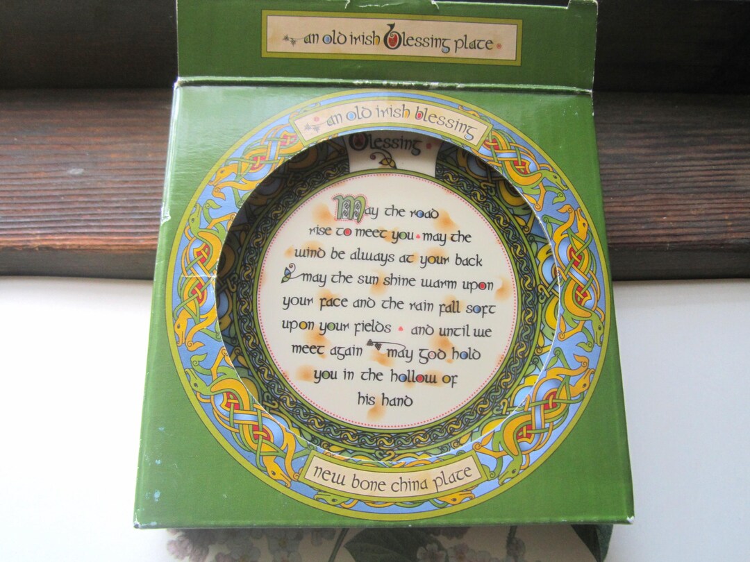 An Old Irish Blessing Plate, 4" Irish Monk Blessings, Pattern ...