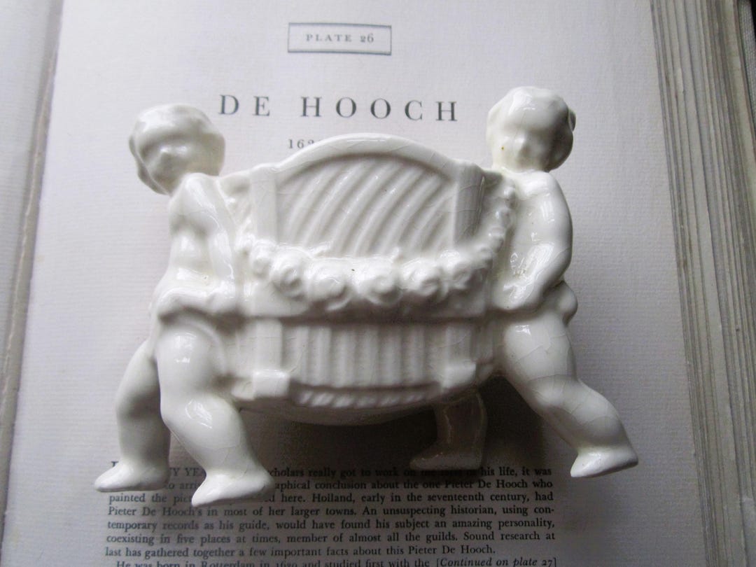 Vintage Pottery Planter Two Cherubs, White Pottery Made in Japan ...