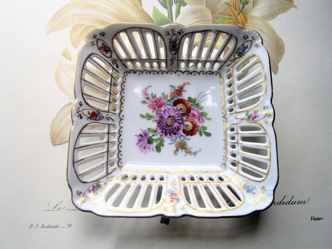 Antique Dresden Franziska Hirsch, Vintage Hand Painted Flora, 1900's ...