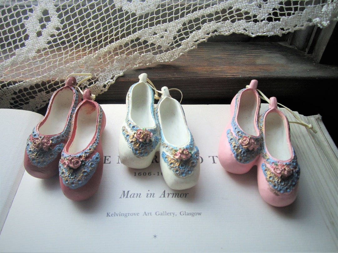 Vintage Clay Ballet Slippers, 3 Pairs of Ballerina Shoe's, 4 ...