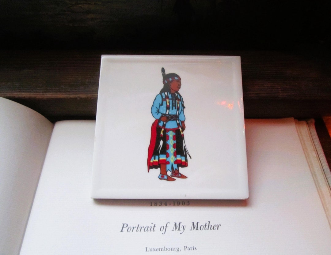 Vintage Silkscreen Tile, 1970's Native American Indian Art, Mesquakie ...