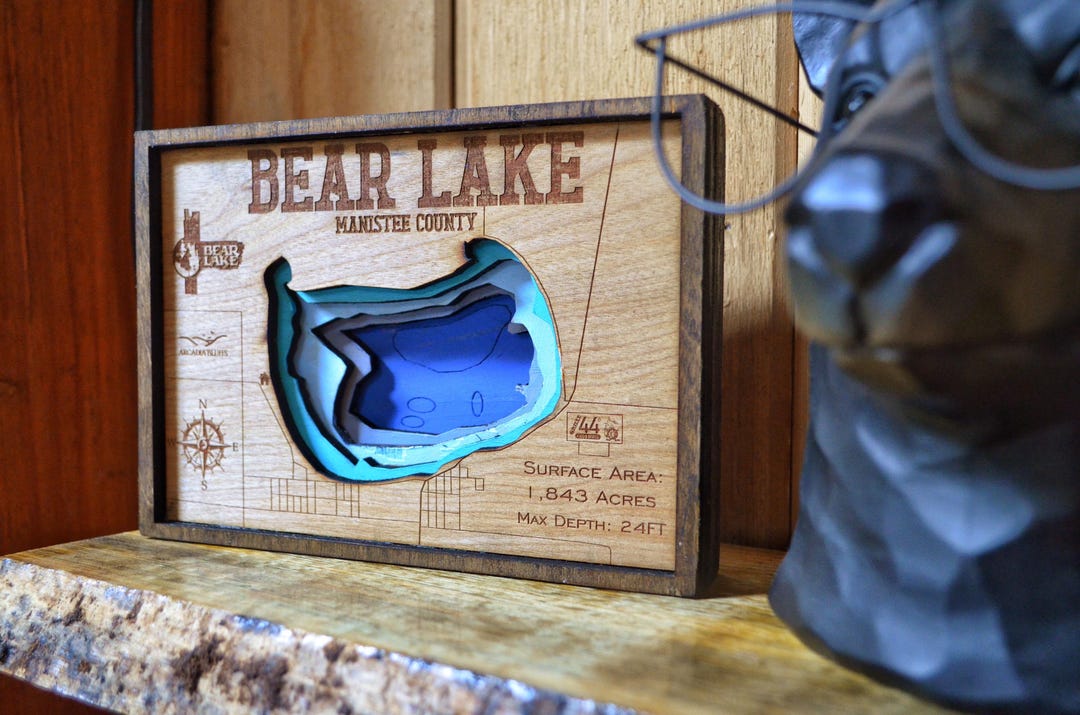 Custom 3D Lake Topography Map | ANY Lake Personalized With Your ...