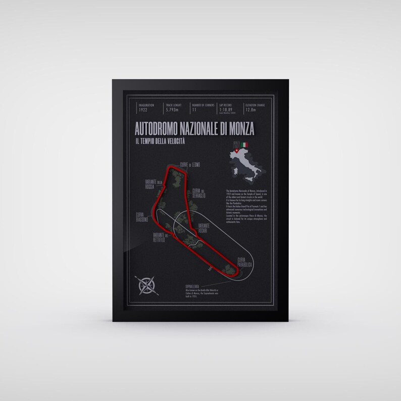 Monza Italy Race Track, 3D Printed. Autodromo Nazionale Di Monza. F1 ...