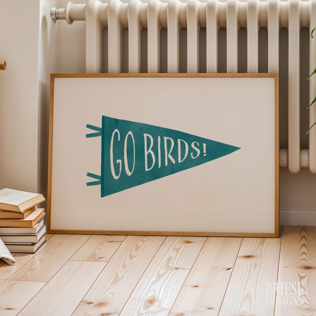 Go Birds! Philadelphia Football Inspired Pennant Flag Poster | Midnight ...