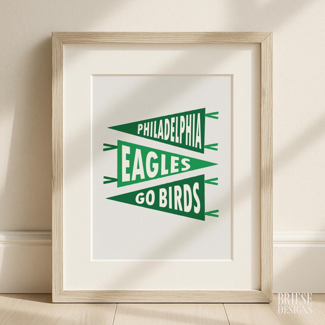 Philly Football Inspired Pennant Flags Poster | Philadelphia Sports Art ...