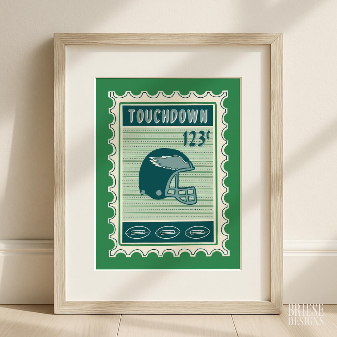 Philly Football Inspired Stamp Poster | Philadelphia Sports Art ...
