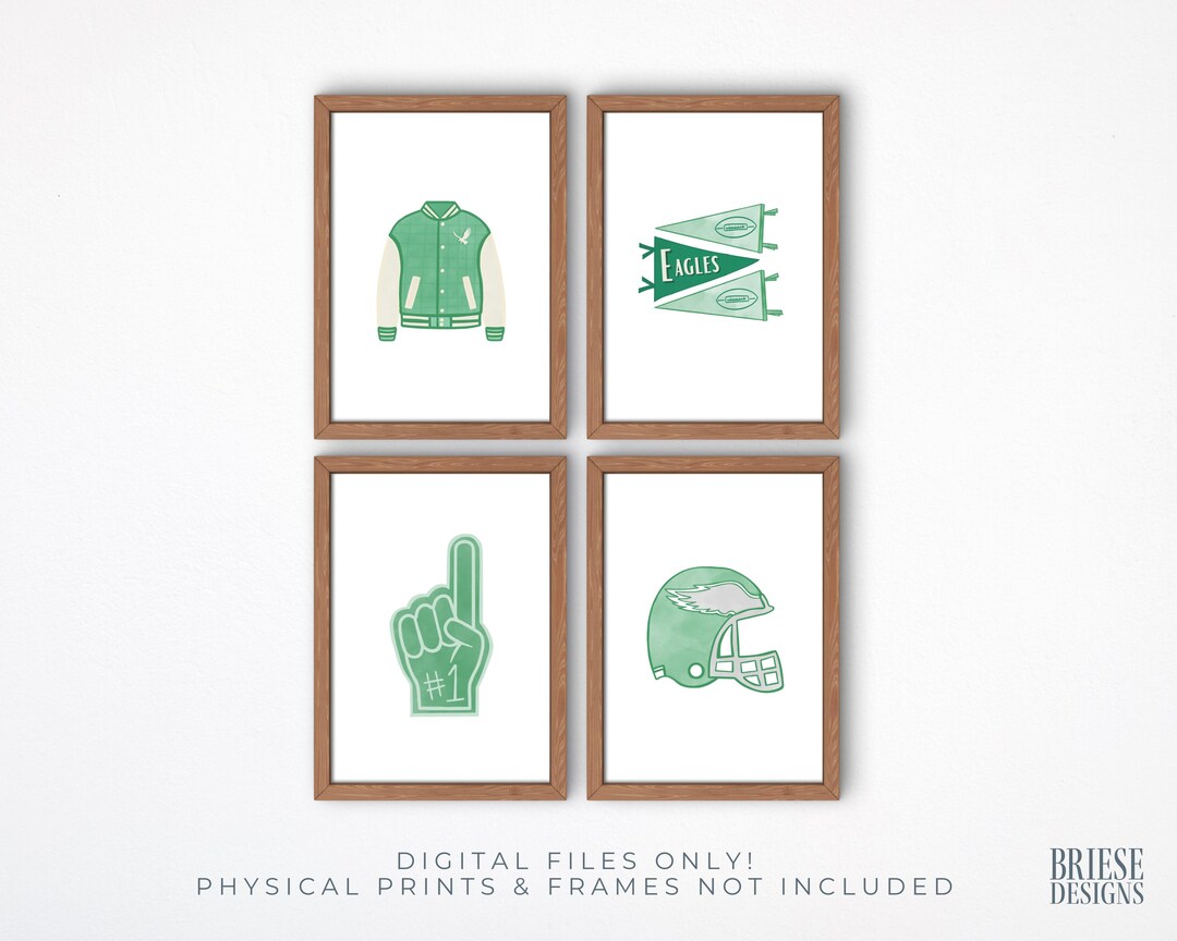 4 DIGITAL Philadelphia Eagles Inspired Art Prints - Etsy