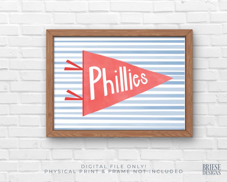 Philadelphia Phillies Inspired Pennant Flag Art | Digital Download ...