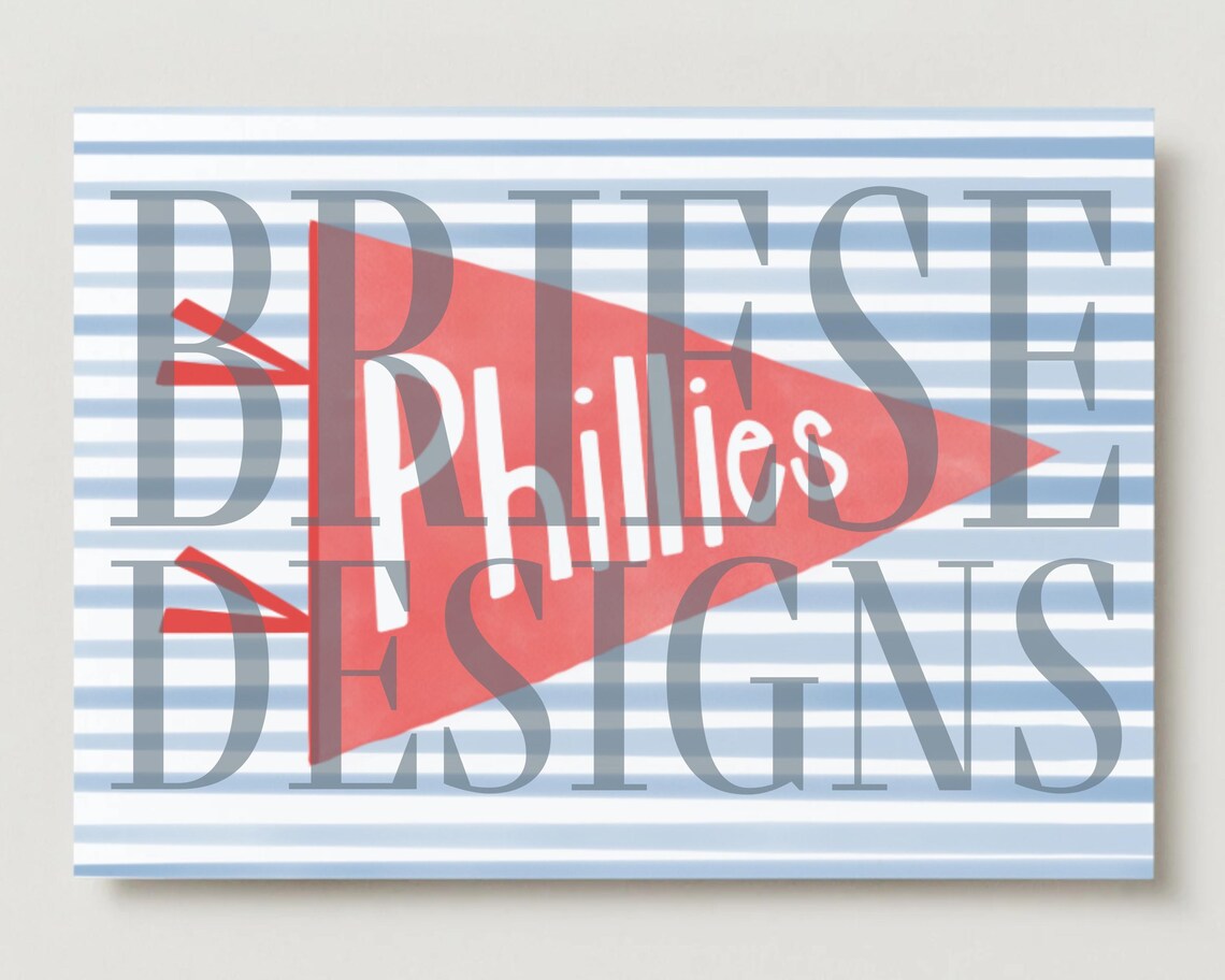 Philadelphia Phillies Inspired Pennant Flag Art | Digital Download ...