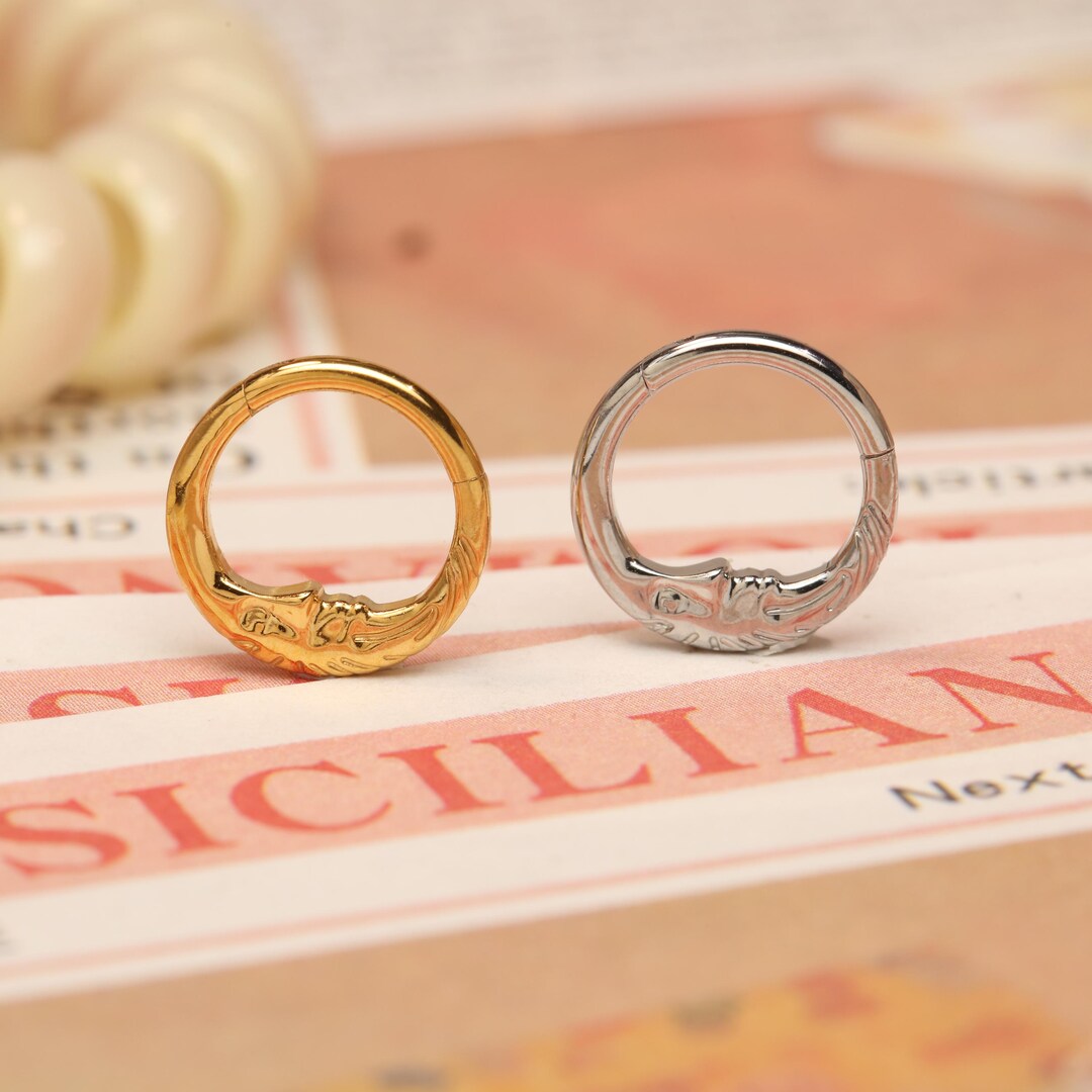 Septum Nose Ring , Side Face Cartilage Hoop Earring ,clicker Hoop ...