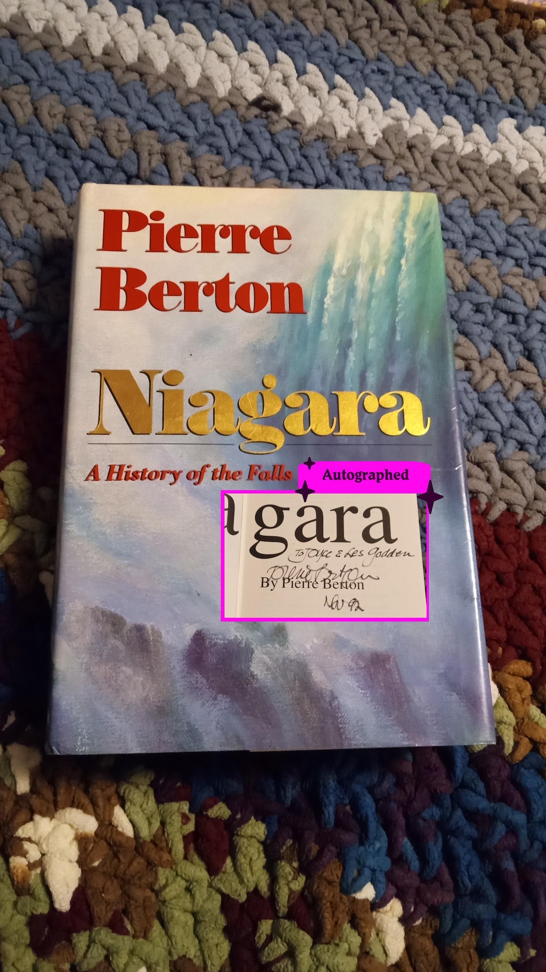 Niagara: A History of the Falls by Pierre Burton AUTOGRAPHED SIGNED ...