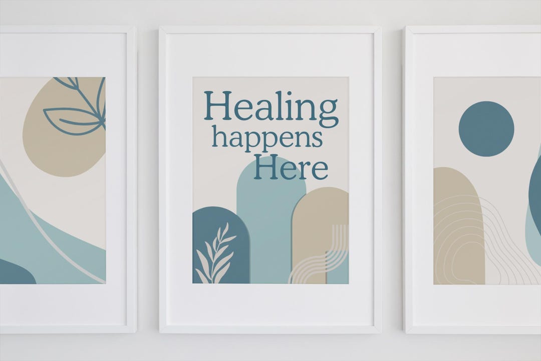 Set of 3 Therapy Wall Art, Inspirational Wall Art, Modern Prints Wall ...