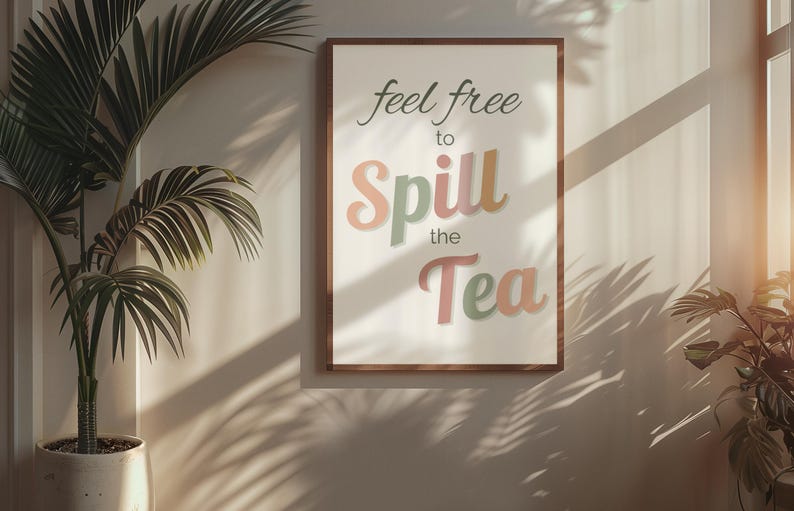 Spill the Tea Mental Health Poster, Therapy Wall Art, Therapist Office ...