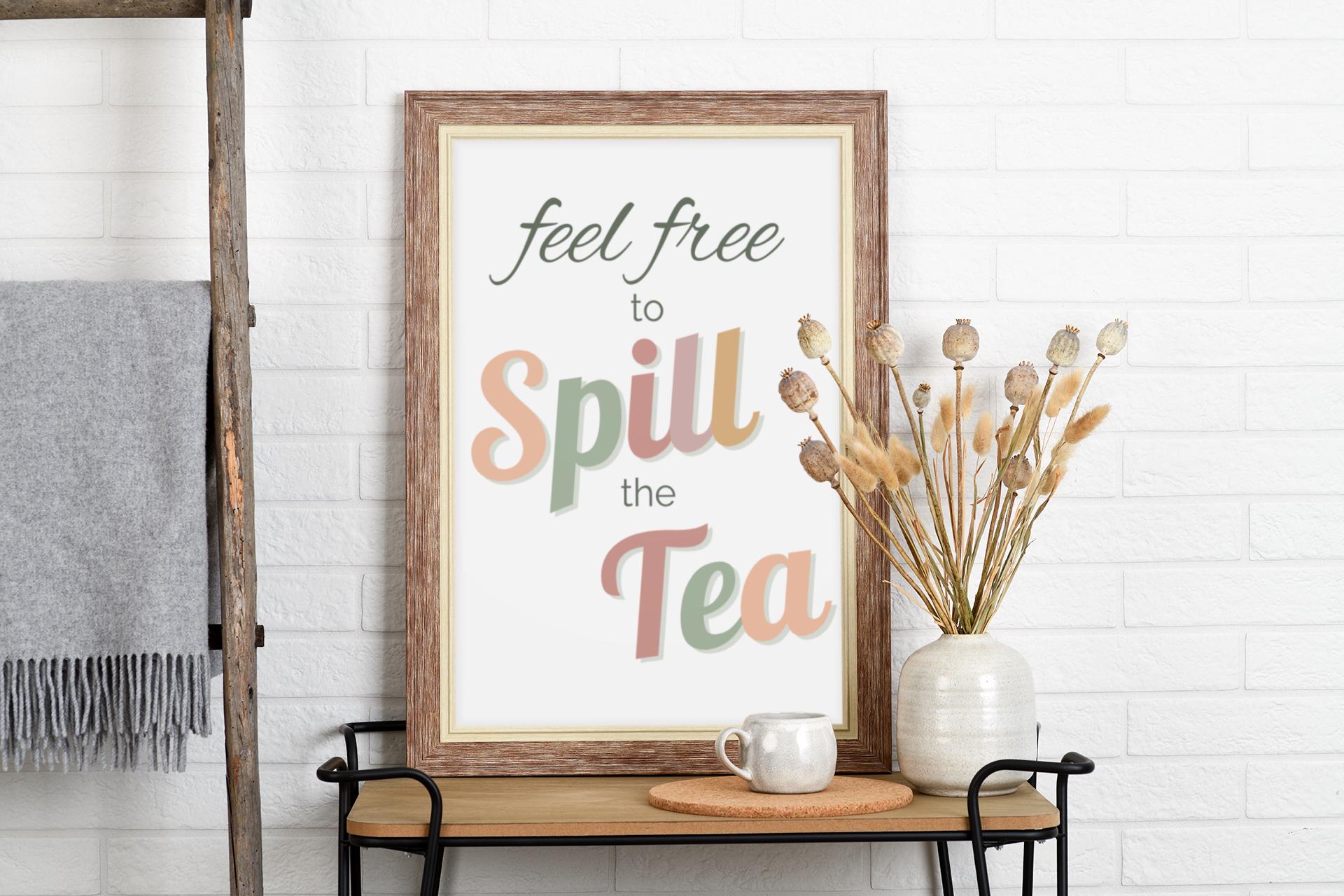 Spill the Tea Mental Health Poster, Therapy Wall Art, Therapist Office ...