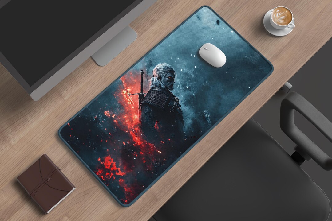 The Witcher Inspired Deskmat Geralt of Rivia Desk Pad XL Mousepad Desk ...
