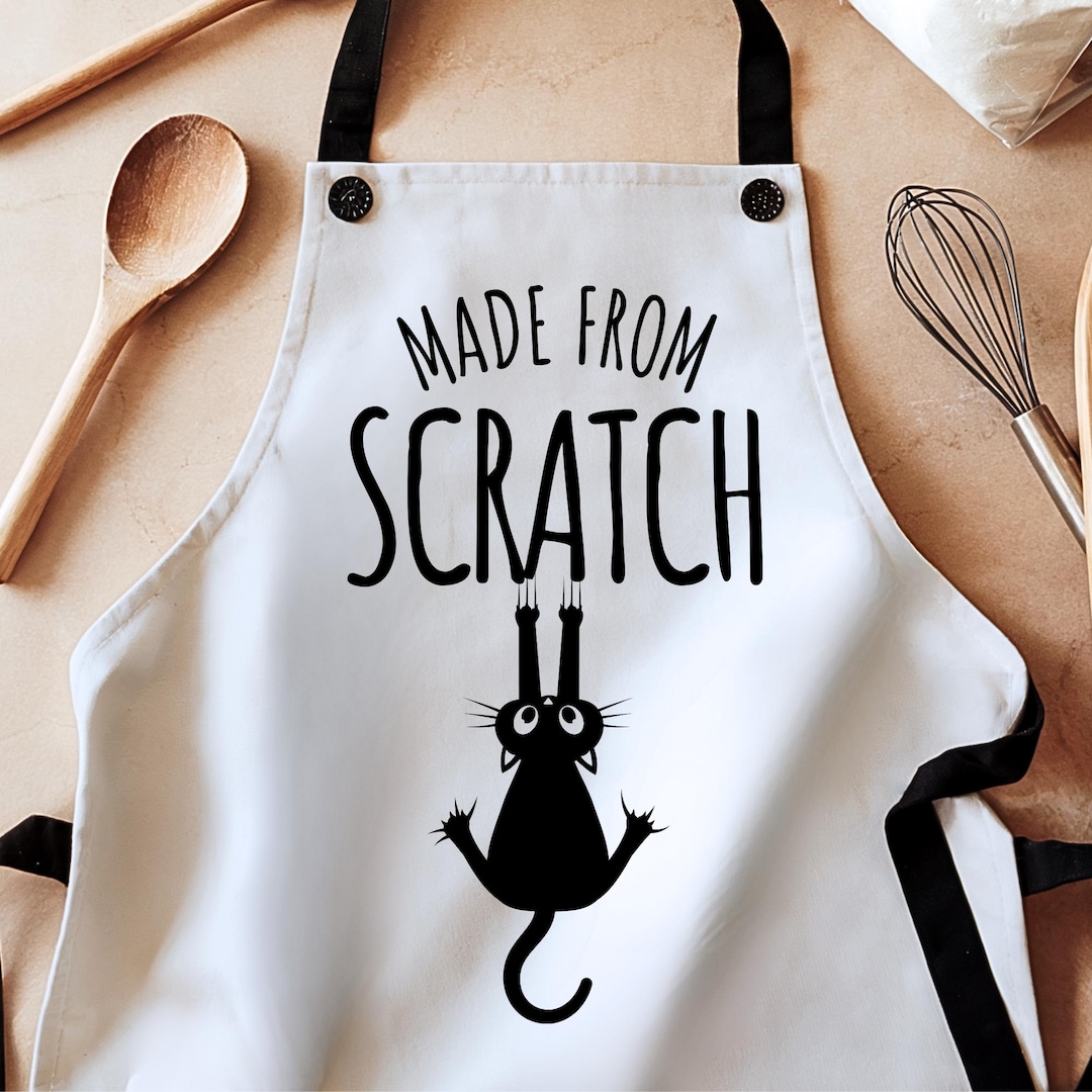 Cat Aprons, Made From Scratch, Funny Aprons, Cat Gift, Baking Lover ...