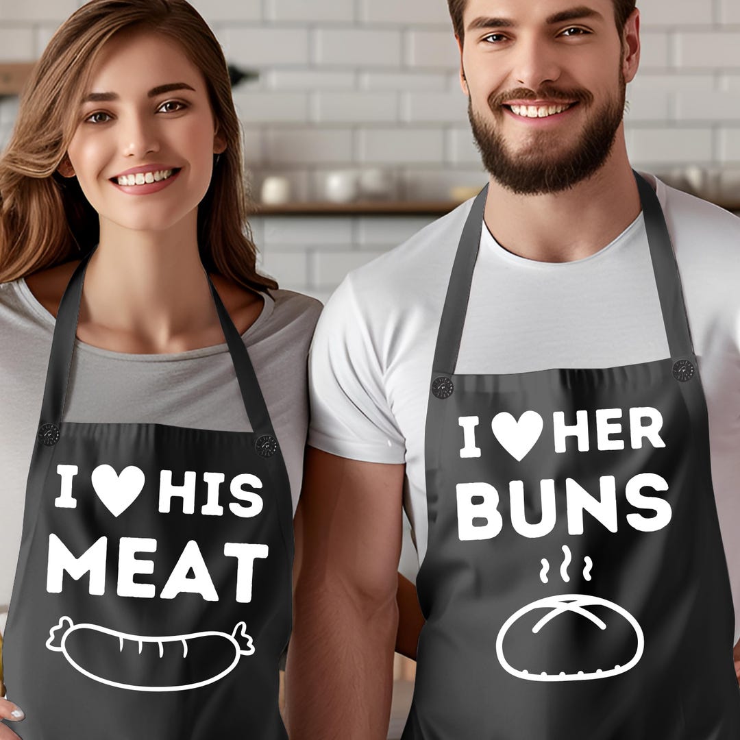 Matching Aprons, Mr and Mrs Aprons, Funny Aprons, Engagement Presents ...
