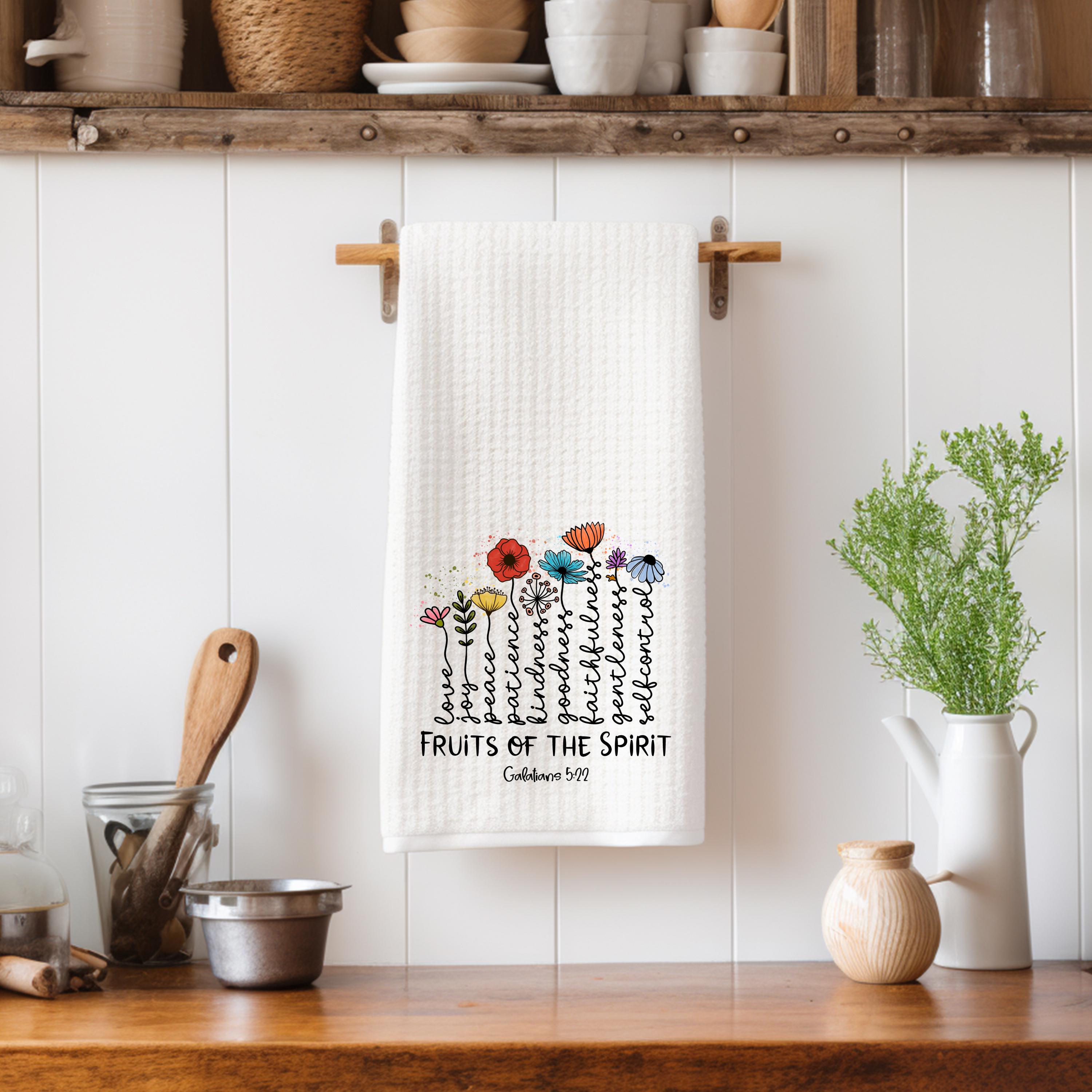 Fruit of the Spirit Tea Towel, Hostess Gift for Women, Holy Spirit ...