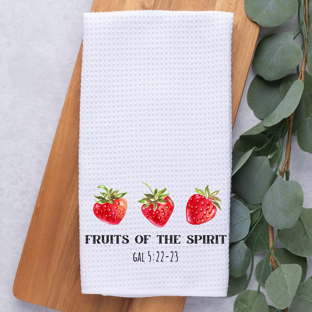 Fruit of the Spirit Tea Towel, Hostess Gift for Women, Strawberry ...
