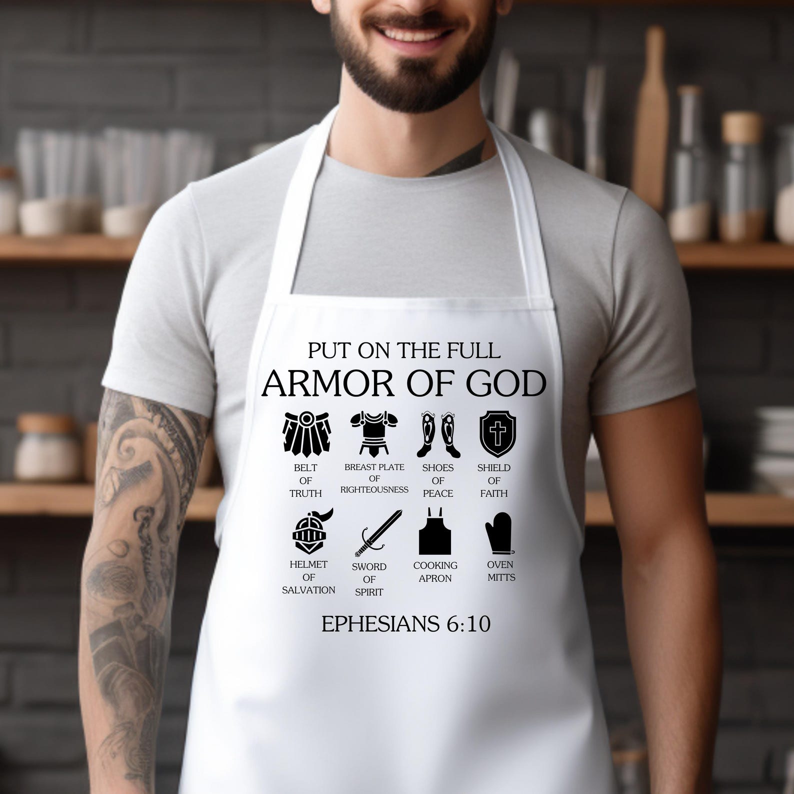 Armor of God Apron, Bible Verse Apron, Christian Men Birthday Gift ...