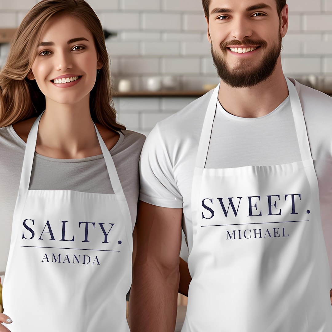 Matching Aprons, Custom Apron, Mr and Mrs Aprons, Engagement Presents ...
