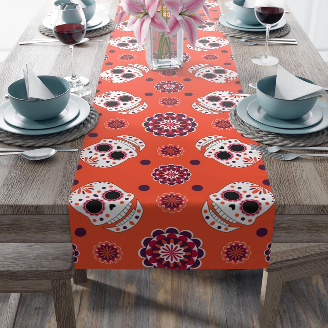 Mexican Table Runner, Dia De Los Muertos Decor, Halloween Table Runner ...