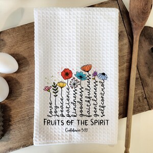 Fruit of the Spirit Tea Towel, Hostess Gift for Women, Holy Spirit ...