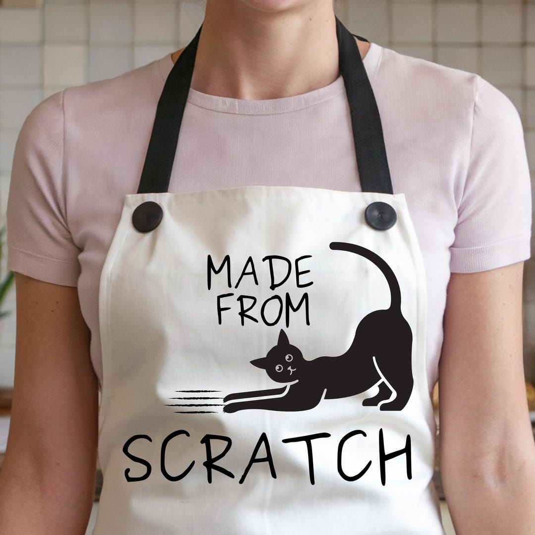 Cat Aprons, Made From Scratch, Funny Aprons, Cat Gift, Baking Lover ...