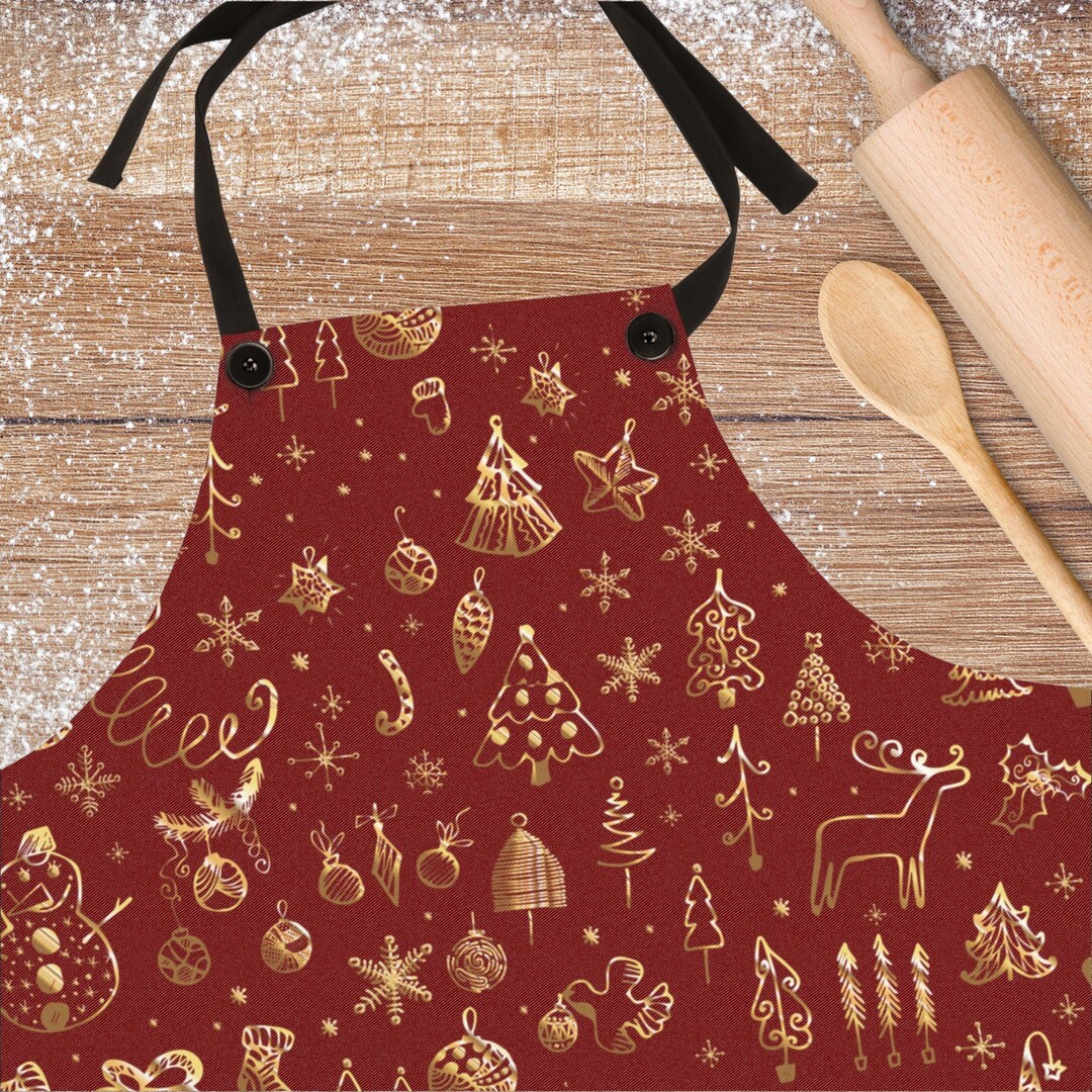 Christmas Apron, Holiday Apron, Adult Christmas Apron, Christmas Baking ...