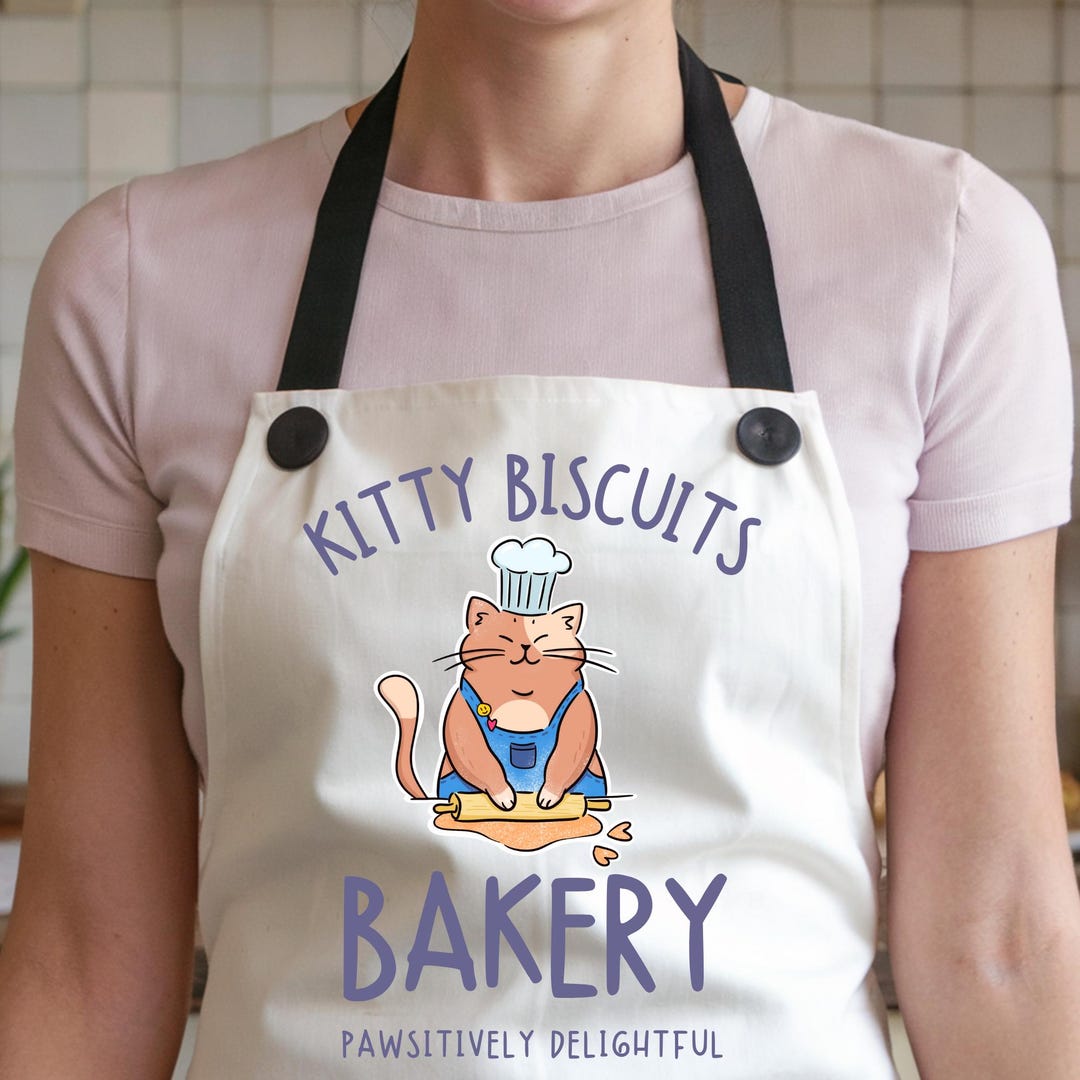 Cute Apron, Cat Aprons, Kitty Biscuits, Cat Biscuits, Cat Gift, Aprons ...