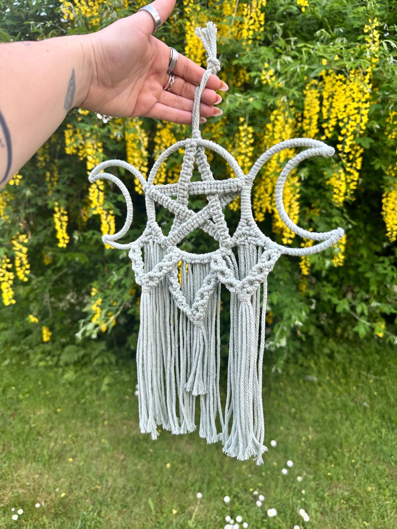 Triple Moon Macrame, Handmade Wall Decor, Macrame Lunar Gifts, Bohemian ...