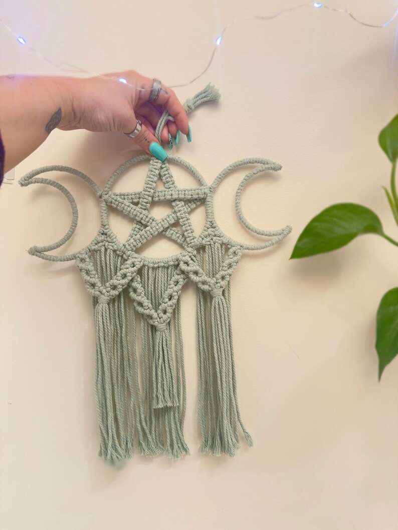 Triple Moon Macrame, Handmade Wall Decor, Macrame Lunar Gifts, Bohemian ...