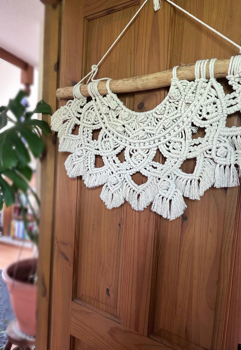 Large Half Mandala Macrame Wall Hanging Handwowen Intricate Fiber Wall ...