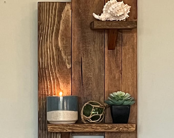 Rustic Wood Wall Shelf, Farmhouse Wall Shelf, Mancave Wall Shelf, Beach ...