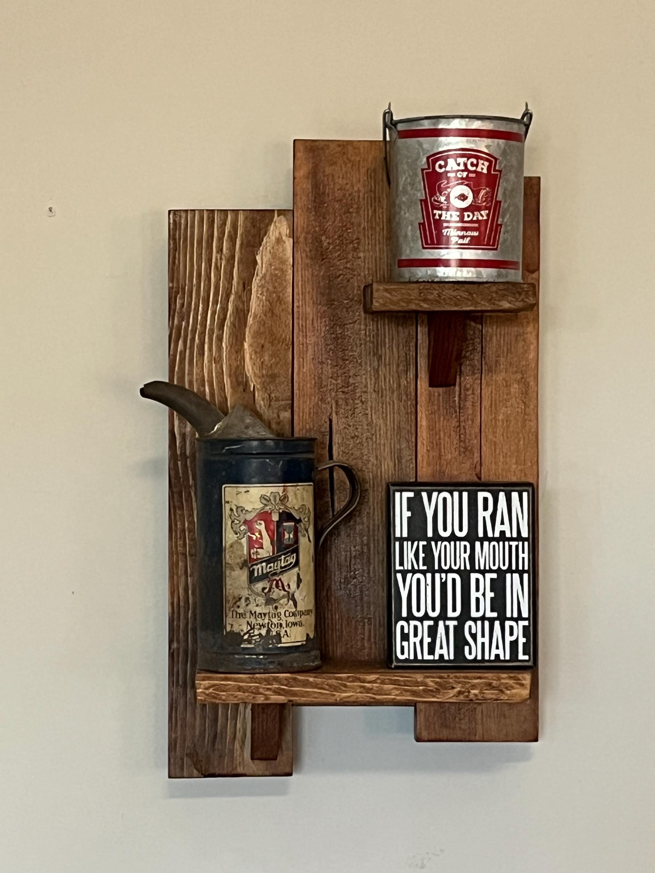 Rustic Wood Wall Shelf, Farmhouse Wall Shelf, Mancave Wall Shelf, Beach ...